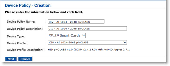Configure CIV-Compliant Face-to-Face Device Policies | ActivID CMS | HID Global